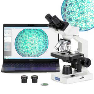 omax - m82e 40x-1000x lab led binocular compound microscope with double layer mechanical stage