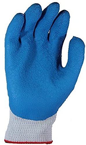 SHOWA Atlas 300 Natural Latex Palm Coated General Purpose Work Glove, Blue, Medium (Pack of 12 Pair)