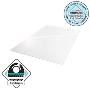 Floortex Chair Mat 48" x 60" for Low Pile Carpets, Clear, Model:FRPF1115225EV