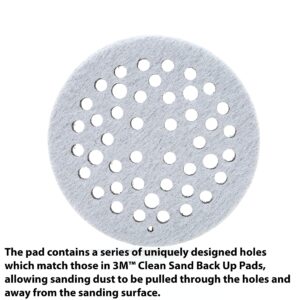 3M Clean Sanding Soft Interface Disc Pad, 44 Holes - Disc Backup Pad for Vacuum Sander - Hook and Loop Attachment - 5" x .5" - 28321