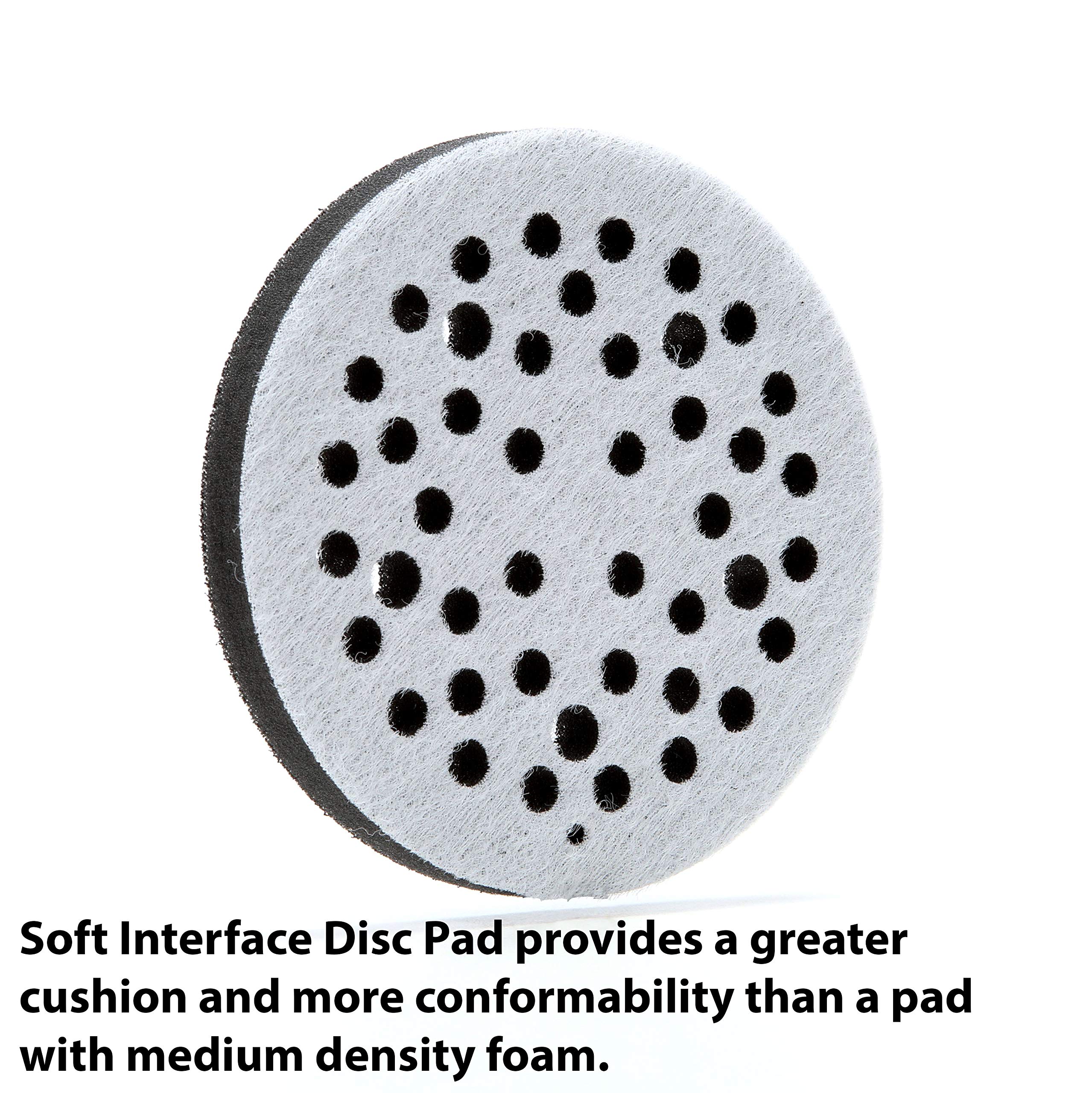 3M Clean Sanding Soft Interface Disc Pad, 44 Holes - Disc Backup Pad for Vacuum Sander - Hook and Loop Attachment - 5" x .5" - 28321