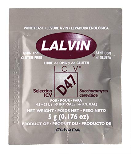 Lalvin ICV-D47 Wine Yeast, 5g - 10-Pack