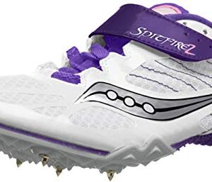 Saucony Women's Spitfire 2, White/Purple, 10 M US