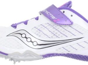 Saucony Women's Spitfire 2, White/Purple, 10 M US