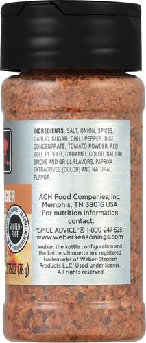 Weber Gourmet Burger Seasoning, 2.75 Ounce Shaker