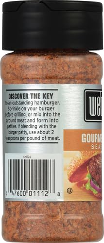 Weber Gourmet Burger Seasoning, 2.75 Ounce Shaker