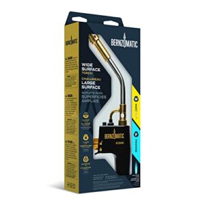 Bernzomatic® DuraCast® Wide Surface Torch - Durable Cast Body Aluminum Construction, Wide Brush Flame Propane or MAP-Pro Torch for Cooking, Heat Shrinking, Metalworking, and Vinyl Wrapping