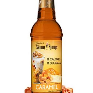 Jordan's Skinny Syrups Sugar Free Coffee Syrup, Caramel Flavor Drink Mix, Zero Calorie Flavoring for Chai Latte, Protein Shake, Food, Gluten Free, Keto Friendly, 25.4 Fl Oz, 1 Pack