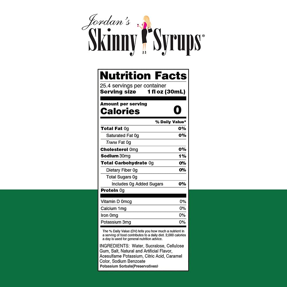 Jordan's Skinny Syrups Sugar Free Coffee Syrup, Irish Cream Flavor Drink Mix, Zero Calorie Flavoring for Lattes, Protein Shake, Food & More, Gluten Free, Keto Friendly, 25.4 Fl Oz, 1 Pack