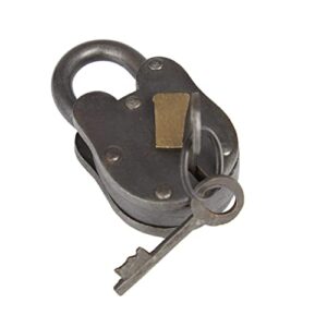 Deco 79 Brass Lock And Key, 1" x 3" x 2", Dark Gray