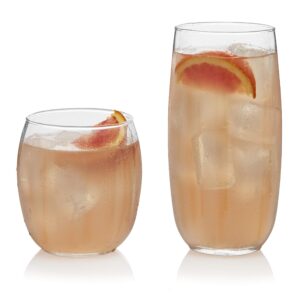 libbey samba 16-piece tumbler and rocks glass set