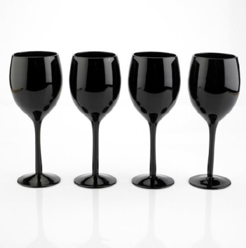 Black Wine Glasses - Set of 4