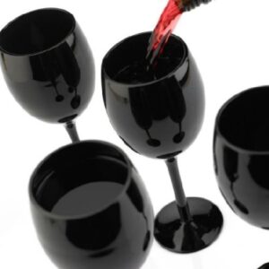 Black Wine Glasses - Set of 4