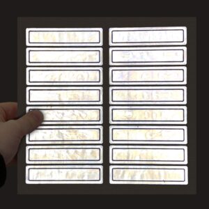 myhardhatstickers silver retro reflective helmet strips | 1" x 4", pack of 16