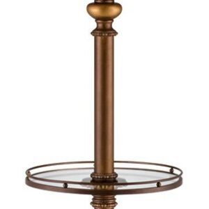 kathy ireland Hyde Park Rustic Vintage Floor Lamp with Nightlight Glass Tray 65" Tall Bronze Gold Metal Pearl White Frosted Glass Fabric Bell Shade for Living Room Reading House Bedroom Home