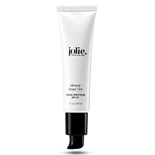 Jolie Mineral Sheer Tint SPF 20 Oil Free - Face Tinted Moisturizer - Hydration - Coverage - Sunscreen- Mineral Formula - Vegan (Natural Glow)