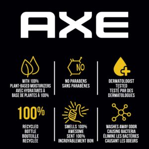 AXE Body Wash Charge and Hydrate Sports Blast Energizing Citrus Scent Men's Body Wash 100 percent Recycled Bottle 16 oz