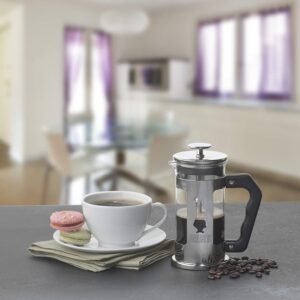 Bialetti French Press Coffee Maker, 3 Cup, Preziosa Stainless Steel