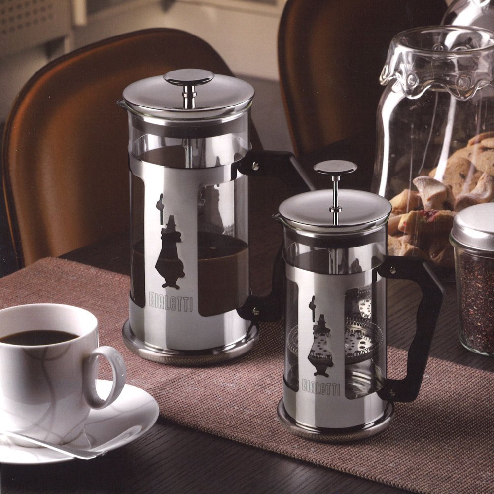 Bialetti French Press Coffee Maker, 3 Cup, Preziosa Stainless Steel