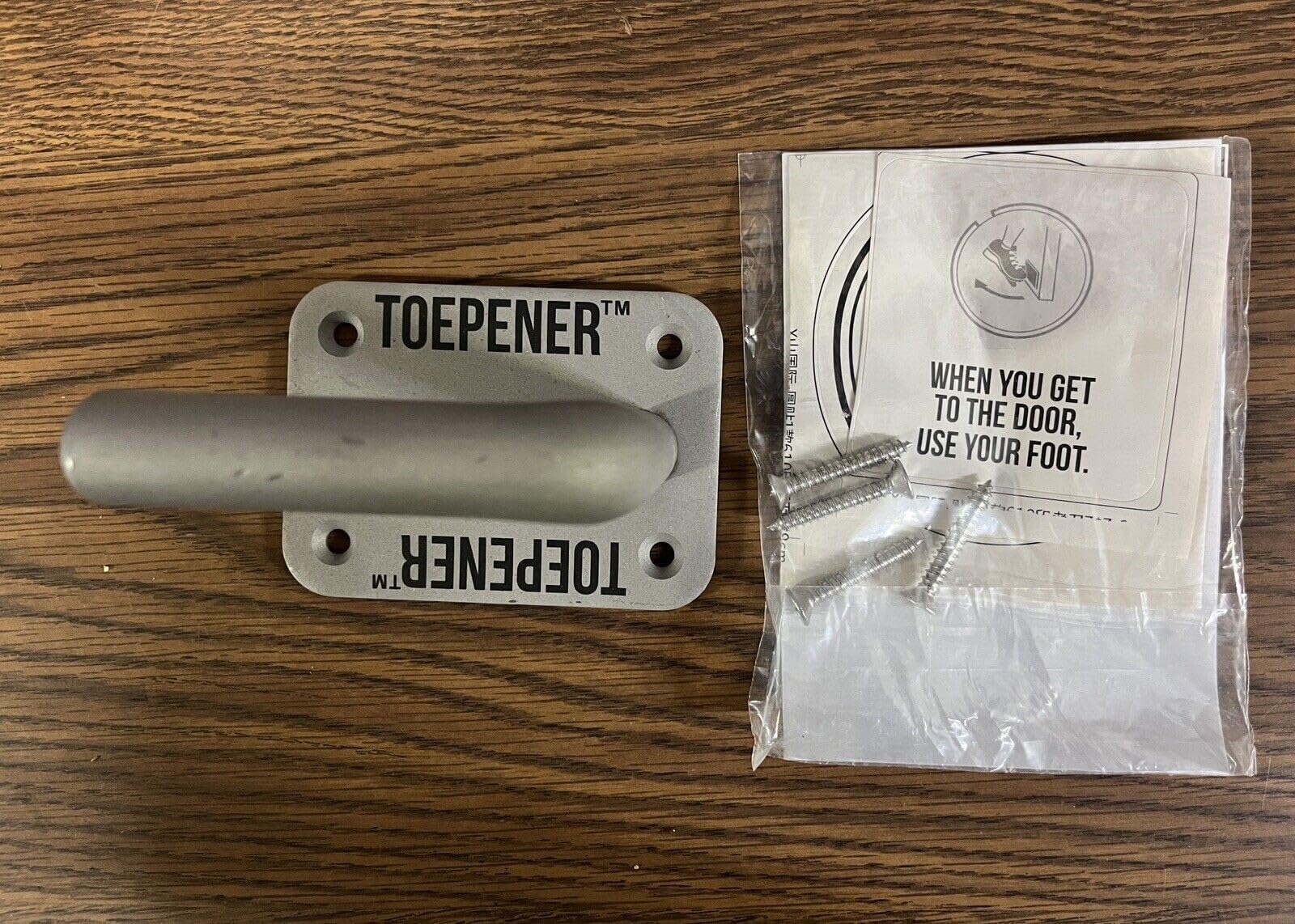 TOEPENER - Hands-Free Door Opener - Access with No-Touch Door Foot Pull - Stainless Steel Touchless Door Tool for Commercial and Bathroom Use