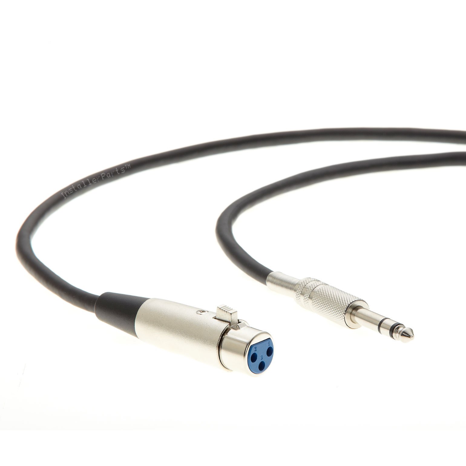 InstallerParts XLR Female to 1/4" Stereo Male Microphone Cable - 100 Feet - Compatible with Amplifiers, Instruments, and More!