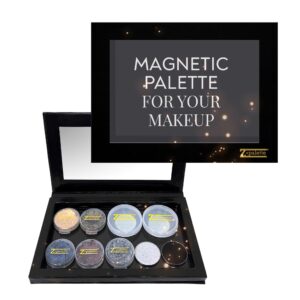 deep medium z palette magnetic makeup palette, empty magnetic palette, universal magnet makeup palette for eyeshadows, powders, customizable beauty organizer with clear window