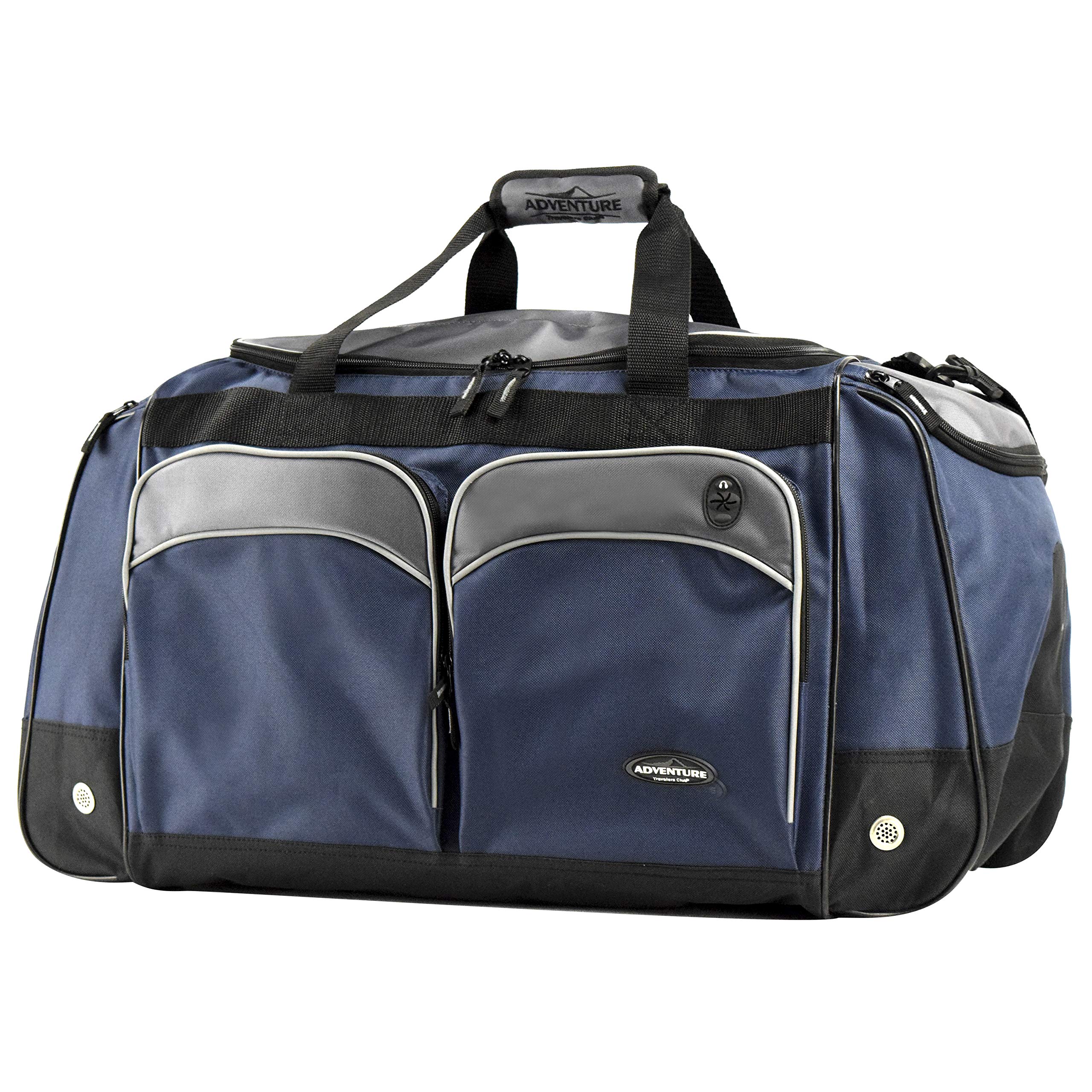 Travelers Club Adventure Travel Duffel Bag, Navy Blue/Grey, 28 Inch