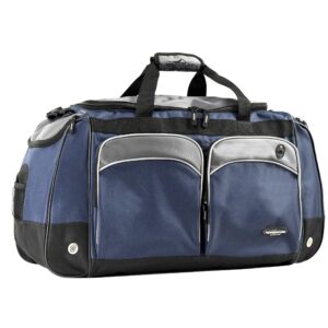 Travelers Club Adventure Travel Duffel Bag, Navy Blue/Grey, 28 Inch