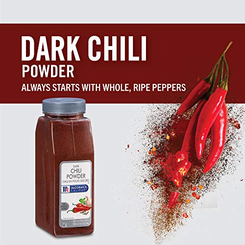 McCormick Culinary Dark Chili Powder, 20 oz - One 20 Ounce Container or Dark Chili Powder, Enhances Nachos, Tacos, Enchiladas and Dark Chocolate