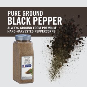 McCormick Culinary Pure Ground Black Pepper, 18 oz - One 18 Ounce Container of Bulk Black Pepper Finely Ground, Perfect for Chefs and Pepper Shaker Refills