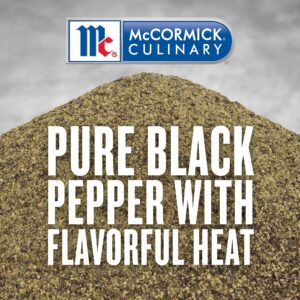 McCormick Culinary Pure Ground Black Pepper, 18 oz - One 18 Ounce Container of Bulk Black Pepper Finely Ground, Perfect for Chefs and Pepper Shaker Refills