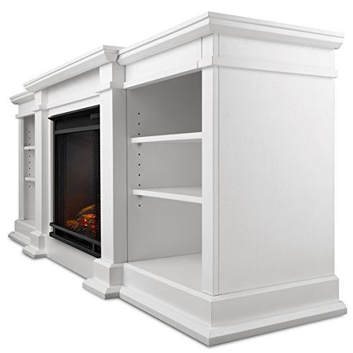 Real Flame G1200E-W Unit G1200E Fresno Entertainment with Electric Fireplace, Large, White