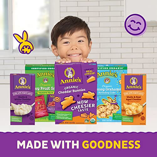 Annie's Organic Variety Pack, Cheddar Bunnies, Bunny Grahams and Cheddar Squares, 12 Pouches, 11 oz