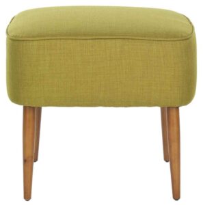 safavieh mercer collection clara mid-century modern green retro linen ottoman