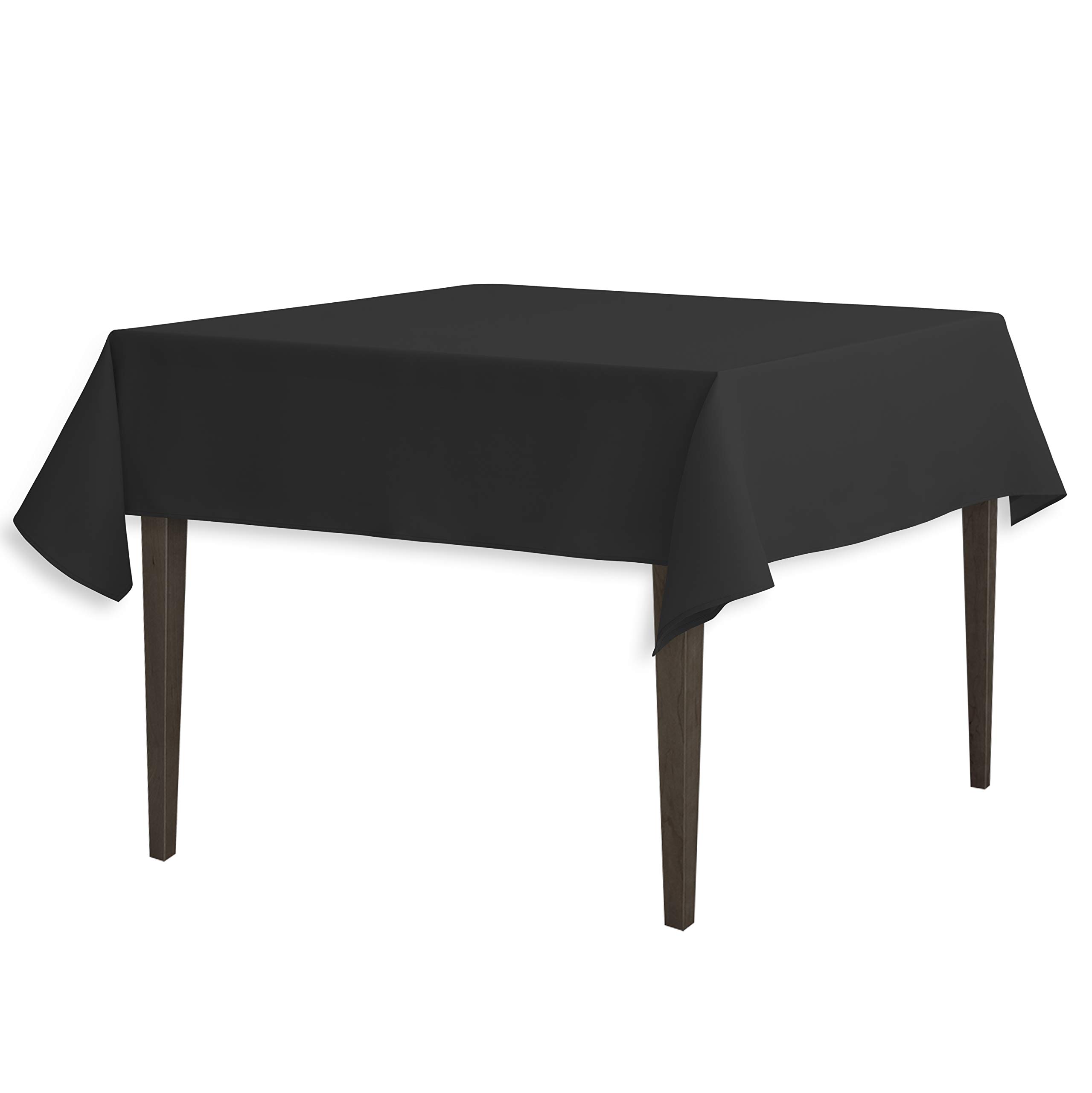 LinenTablecloth 54-Inch Square Polyester Tablecloth Black