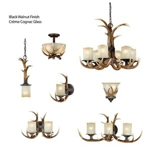 VAXCEL Yoho 6 Light Bronze Rustic Antler Chandelier