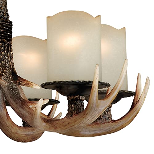 VAXCEL Yoho 6 Light Bronze Rustic Antler Chandelier