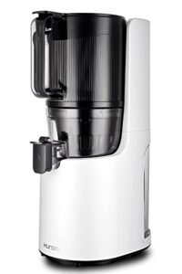 hurom h-200 easy clean electronic juicer machine (white) - self feeding slow juicer w big mouth hopper to fit whole fruits & vegetables - healthy living - rinse clean no scrub bpa free easy assembly