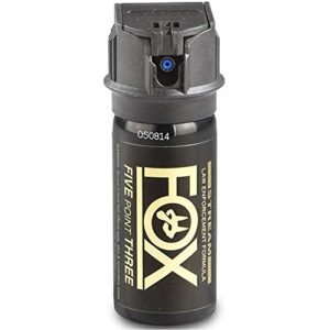 ack, llc fox labs 1.5 ounce 2% oc 5.3-mm flip top stream pepper spray, black