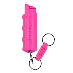 sabre campus safety pepper gel with quick release key ring, 25 bursts, 12-foot (4-meter) range, gel is safer, ergonomic finger grip