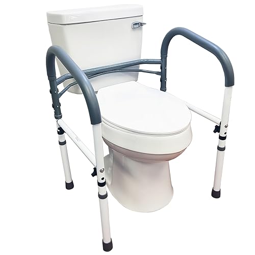 Carex Toilet Safety Rails - Toilet Handles for Elderly and Handicap Toilet Safety Rails, Toilet Safety Frame, Toilet Rails for Elderly and Toilet Bars for Elderly and Disabled