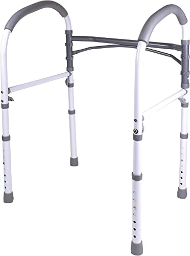 Carex Toilet Safety Rails - Toilet Handles for Elderly and Handicap Toilet Safety Rails, Toilet Safety Frame, Toilet Rails for Elderly and Toilet Bars for Elderly and Disabled