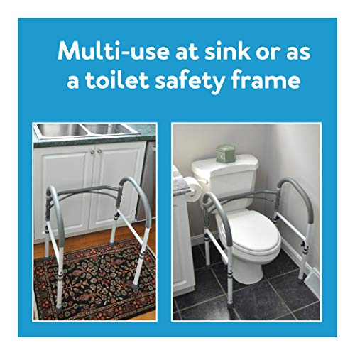 Carex Toilet Safety Rails - Toilet Handles for Elderly and Handicap Toilet Safety Rails, Toilet Safety Frame, Toilet Rails for Elderly and Toilet Bars for Elderly and Disabled