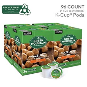 Green Mountain Coffee Roasters Hazelnut Decaf Coffee, Keurig Single-Serve K-Cup pods, Light Roast, 96 Count (4 Packs of 24)