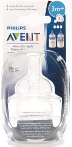 philips avent bpa-free medium flow nipple 2ct - pack of 3