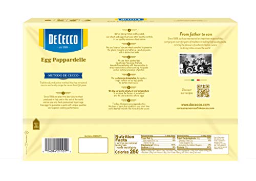 De Cecco Pasta, Egg Pappardelle, 8.8 Ounce