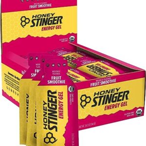 Honey Stinger Organic Fruit Smoothie Energy Gel | Gluten Free & Caffeine Free | For Exercise, Running and Performance | Sports Nutrition for Home & Gym, Pre and Mid Workout | 24 Pack, 26.4 Ounce