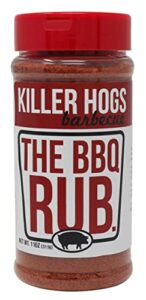 killer hogs the bbq rub | championship grill seasoning for beef, steak, burgers, pork, and chicken | 11 ounces