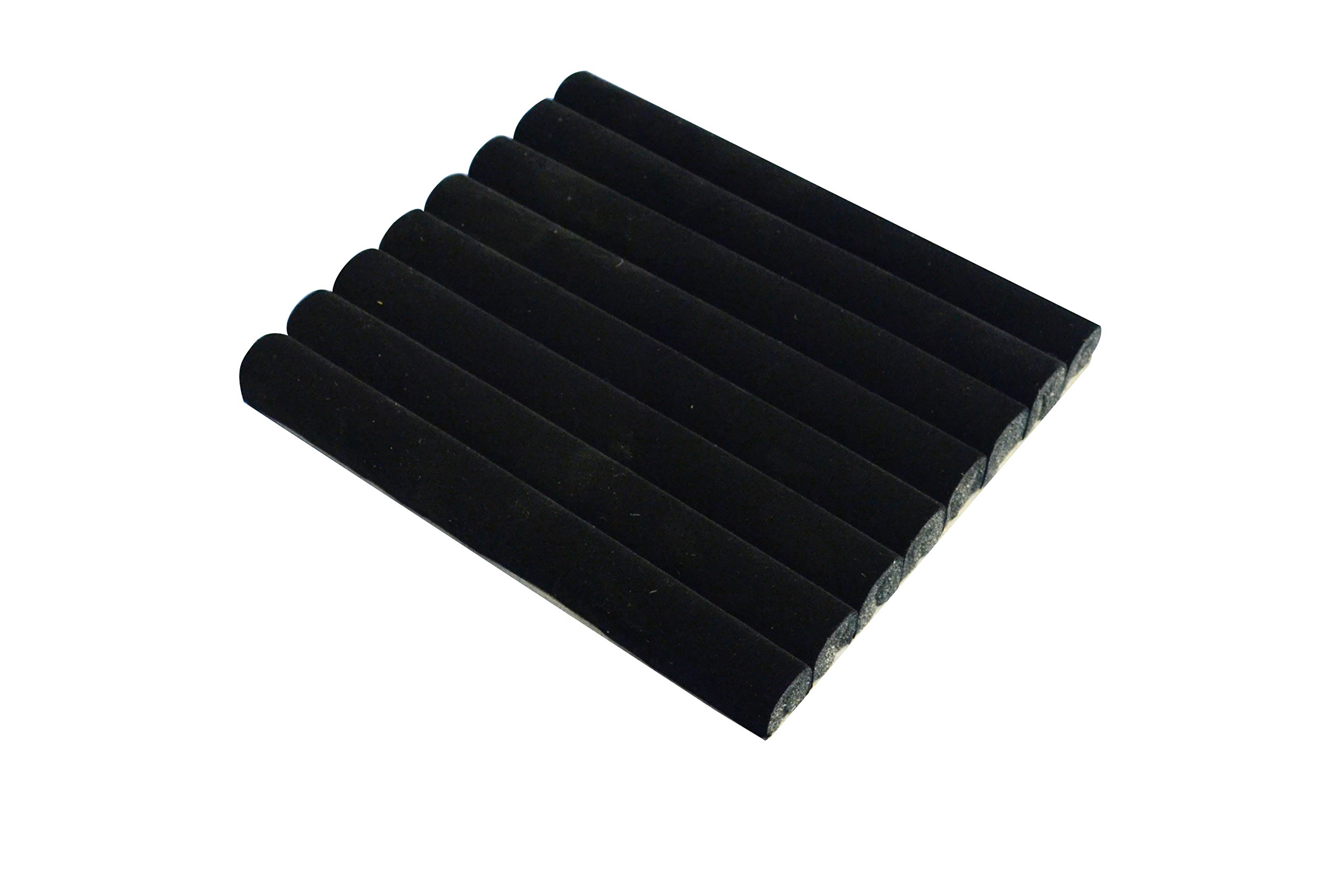 Regal Pak Black Half Size 1"H Stackable Plastic Tray With Black Half Size Ring Slot Foam 7-1/4" X 8-1/4" X 1"H (Jewelry Not Included)