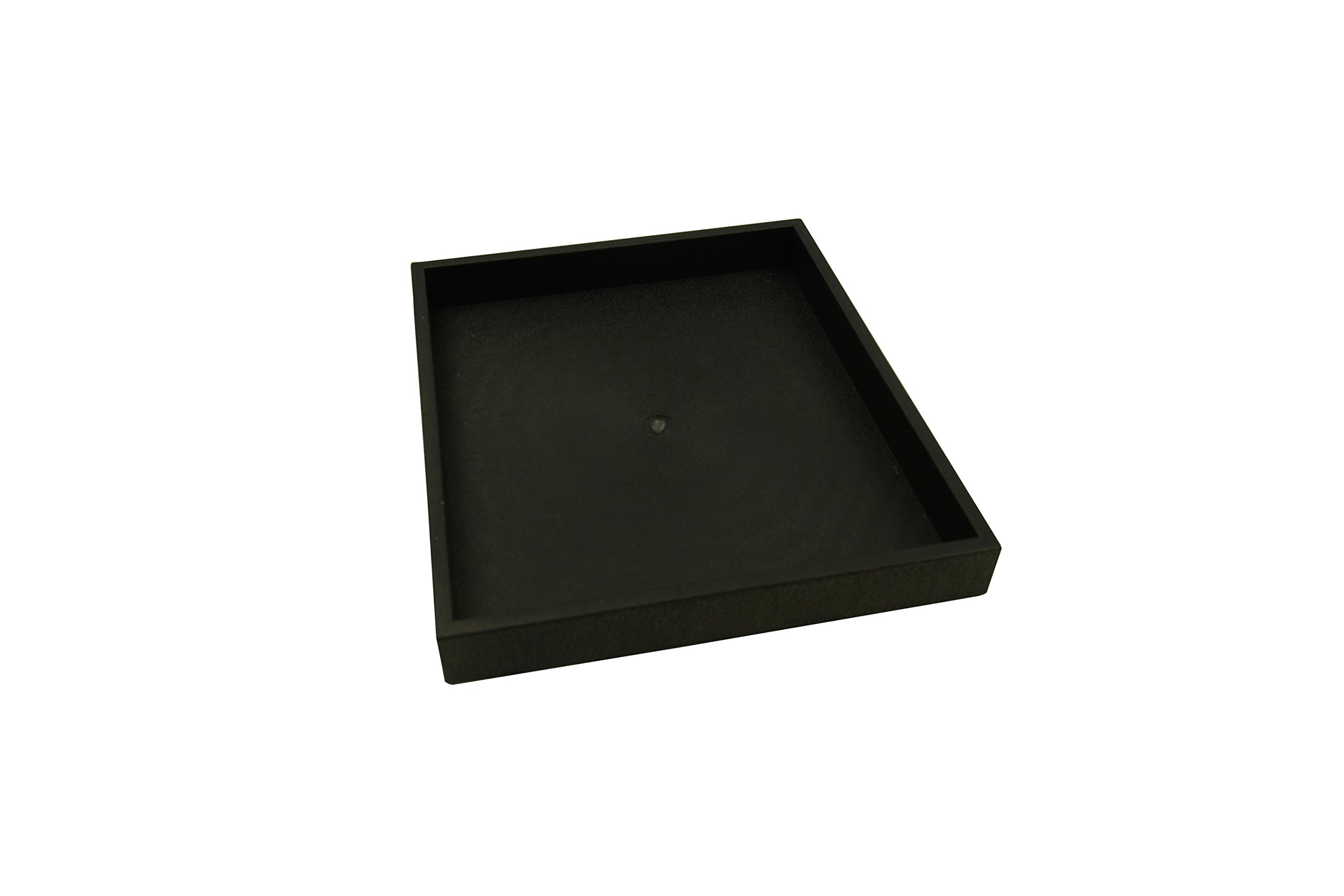 Regal Pak Black Half Size 1"H Stackable Plastic Tray With Black Half Size Ring Slot Foam 7-1/4" X 8-1/4" X 1"H (Jewelry Not Included)